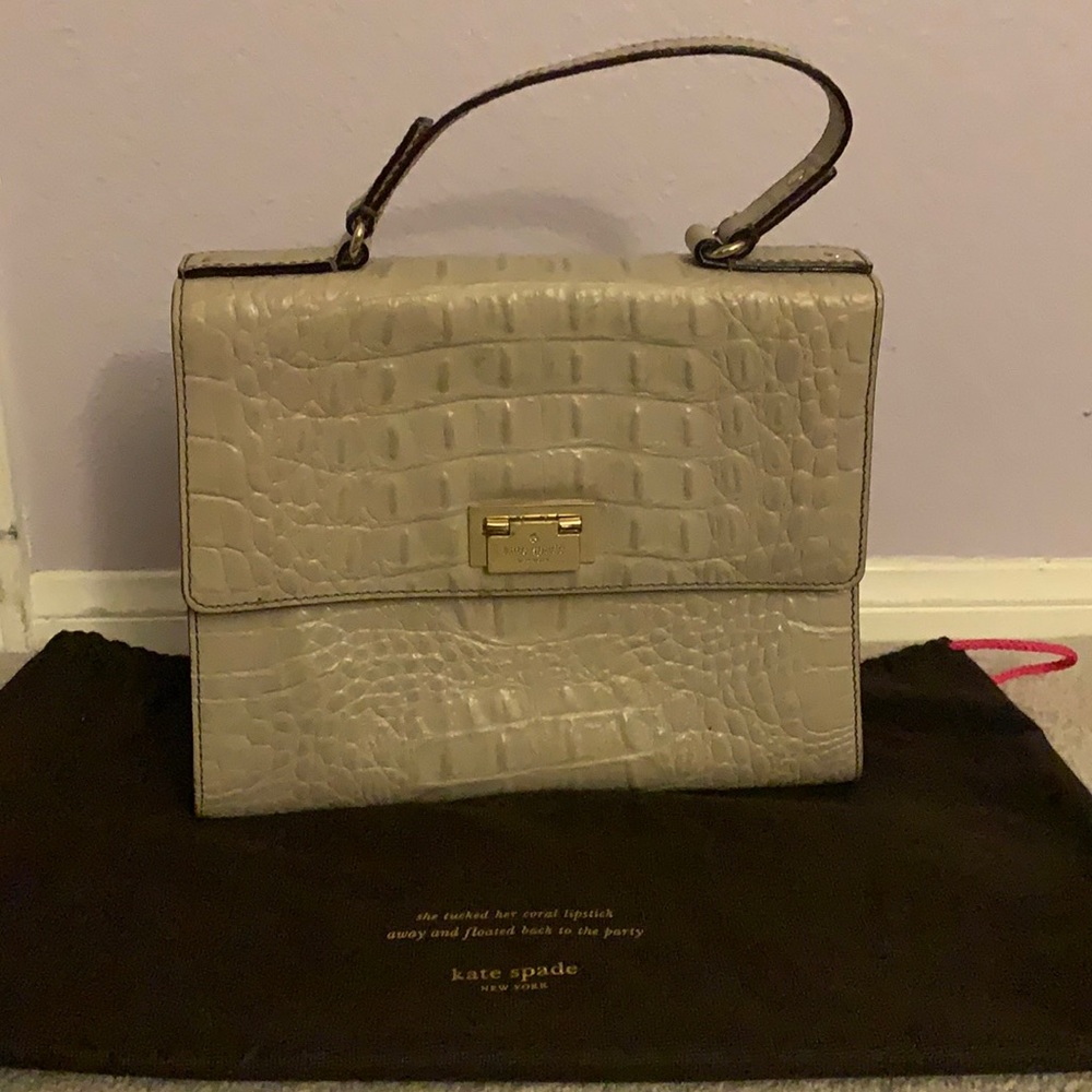Kate Spade Croc Embossed Satchel - Gem